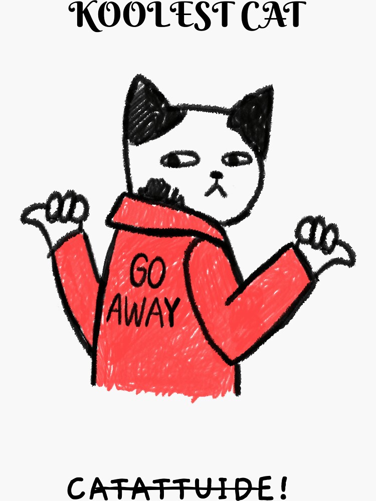 "KOOL CAT," Sticker for Sale by SmileNStyle | Redbubble