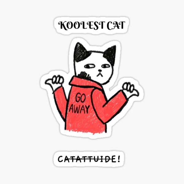 "KOOL CAT," Sticker for Sale by SmileNStyle | Redbubble