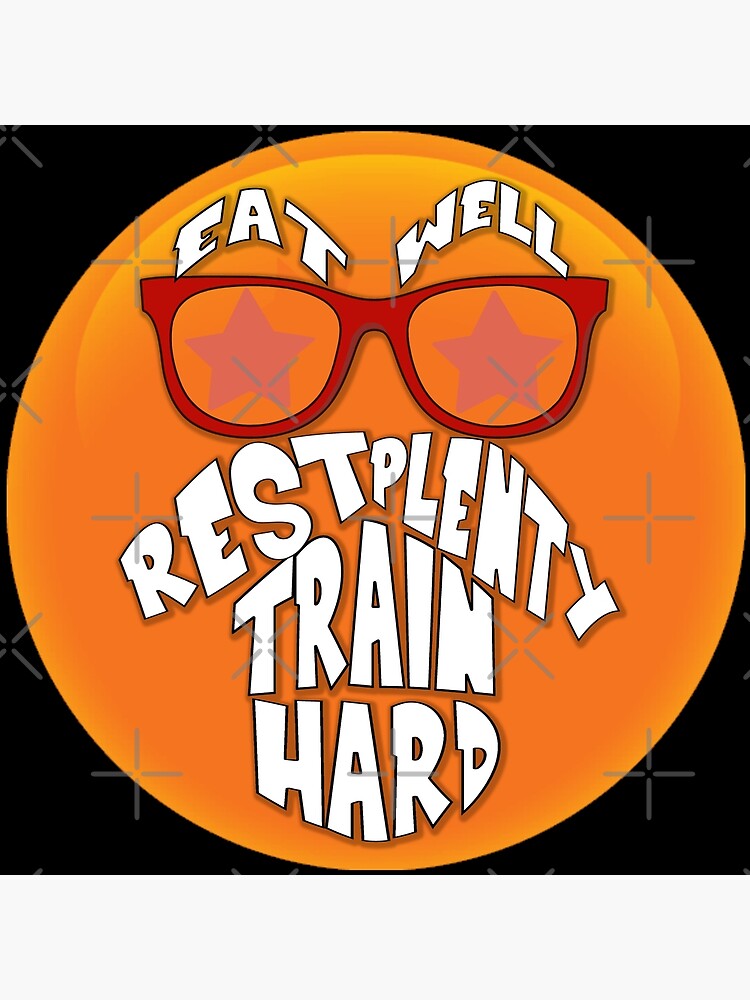 "DBZ Master Roshi Eat Well, Rest Plenty, Train Hard" Art Print by J-LaD ...
