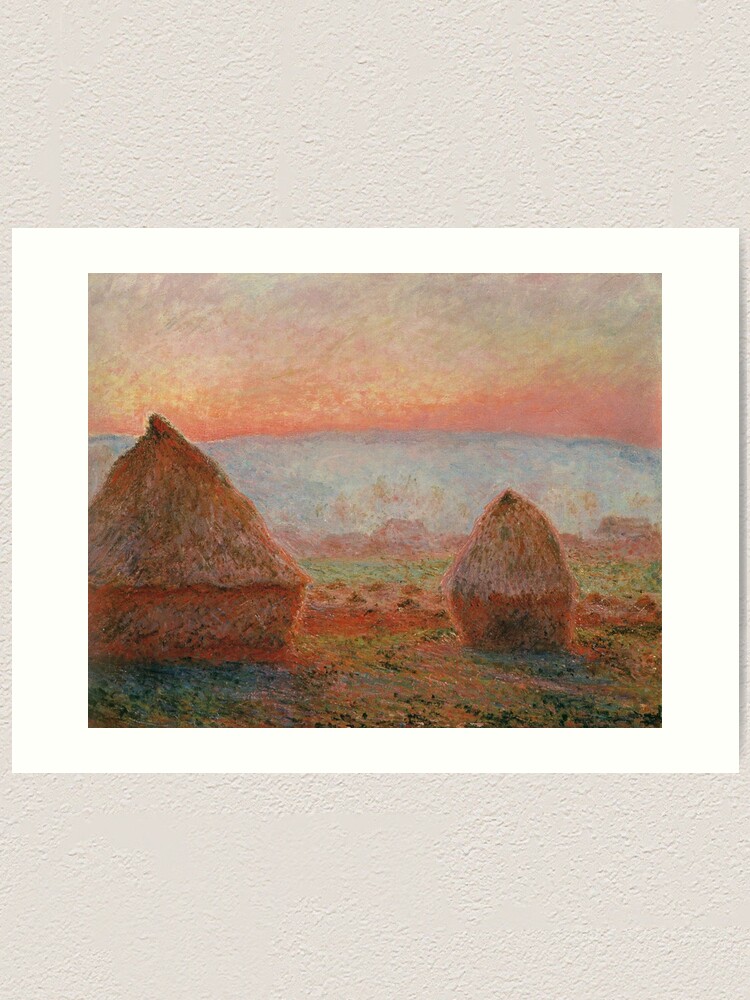 "Monet | "Les Meules à Giverny, soleil couchant "| Haystacks at Giverny ...
