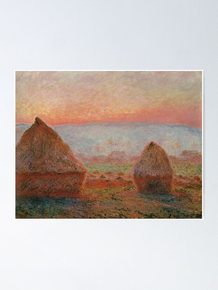 "Monet | "Les Meules à Giverny, soleil couchant "| Haystacks at Giverny ...
