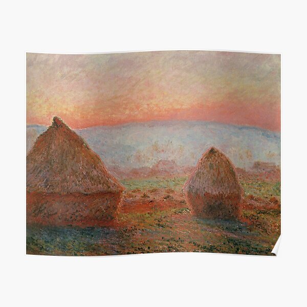 "Monet | "Les Meules à Giverny, soleil couchant "| Haystacks at Giverny ...