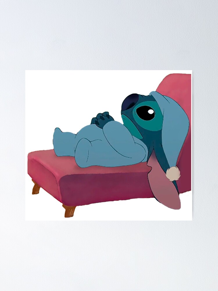 "Stitch Thinking - Stich Sleep" Poster for Sale by Samsar | Redbubble