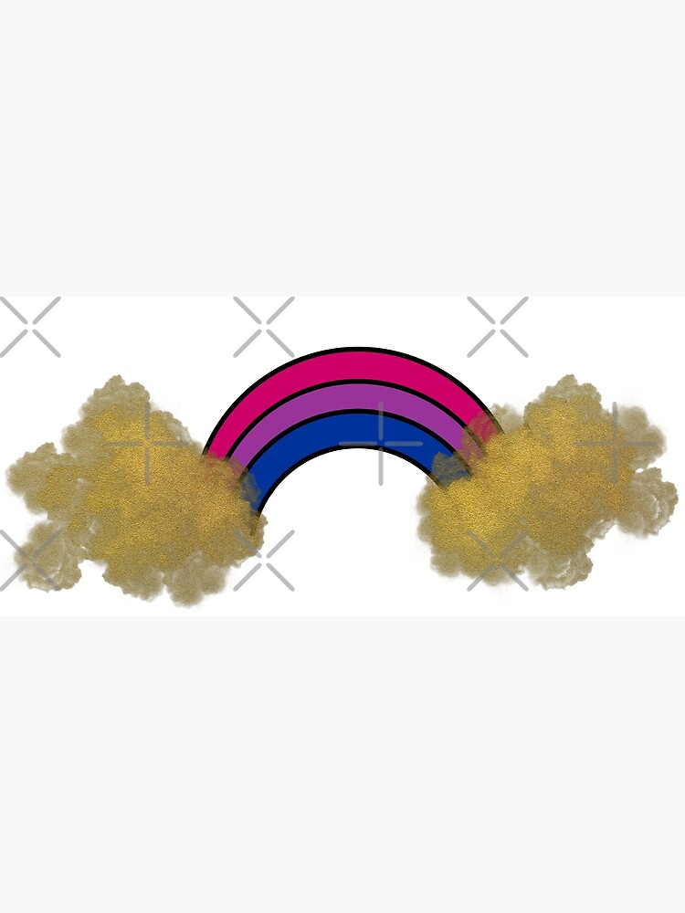 "Subtle Bi Rainbow Flag with Gold Clouds" Poster for Sale by ...