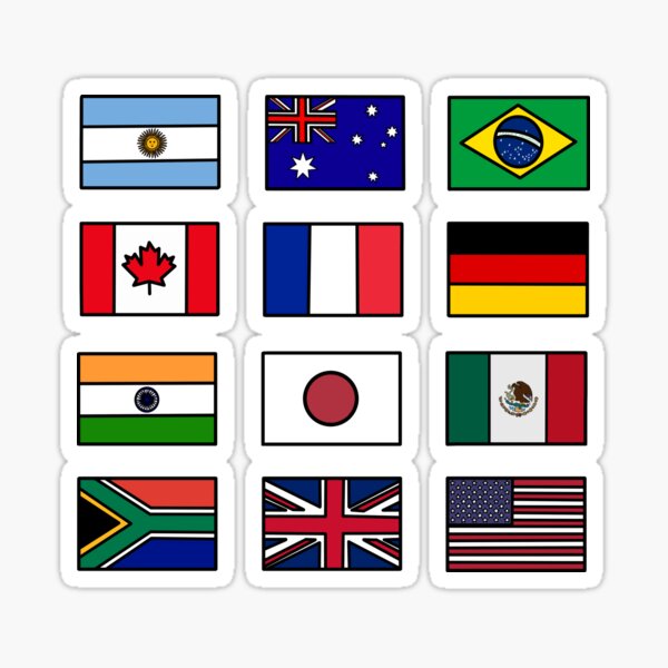 "Flags of the world sticker pack" Sticker by BessieMoo | Redbubble