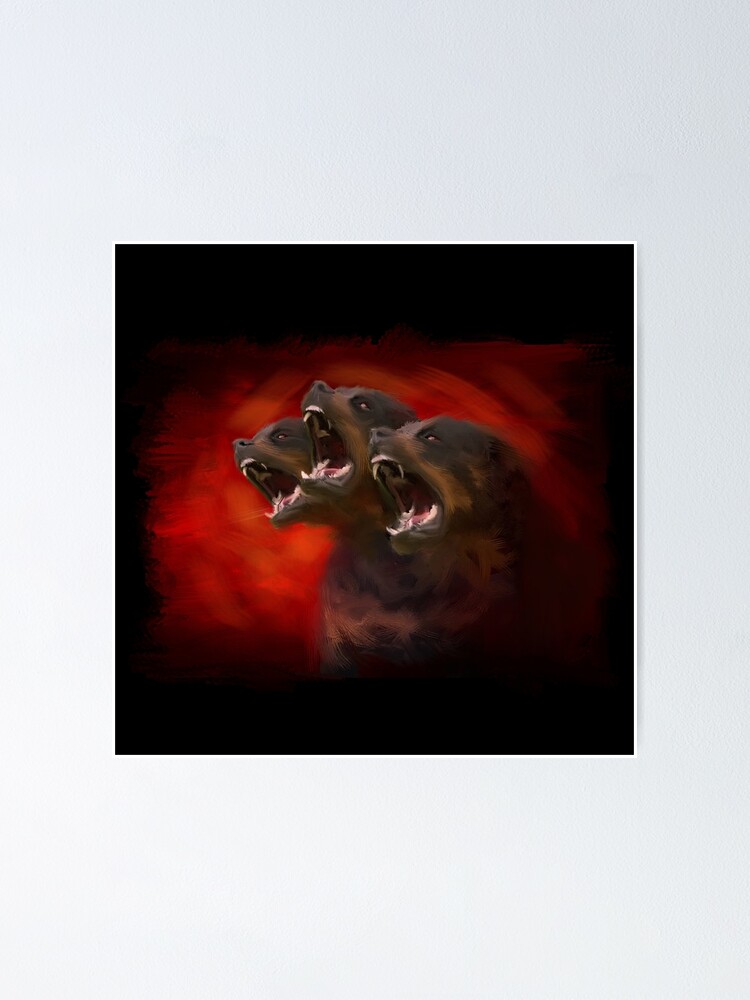 Póster «Cerberus Mitología griega Perro Rottweiler de tres cabezas» de ...