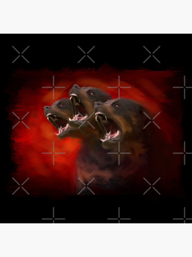 Pegatina «Cerberus Mitología griega Perro Rottweiler de tres cabezas ...