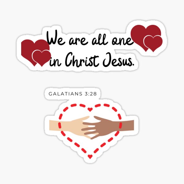 "Religious 'We Are All One In Christ" Bible Verse Hand In Hand Design ...