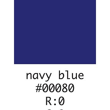 "Navy Blue Hex and RGB Code " Essential T-Shirt for Sale by Number3art ...