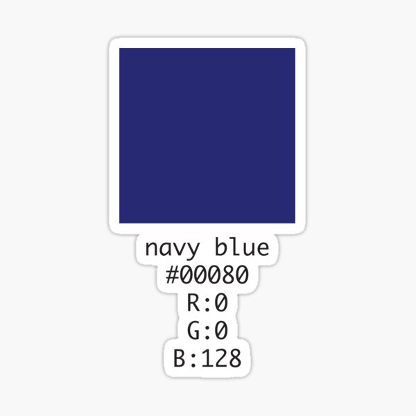 "Navy Blue Hex and RGB Code " Sticker for Sale by Number3art | Redbubble