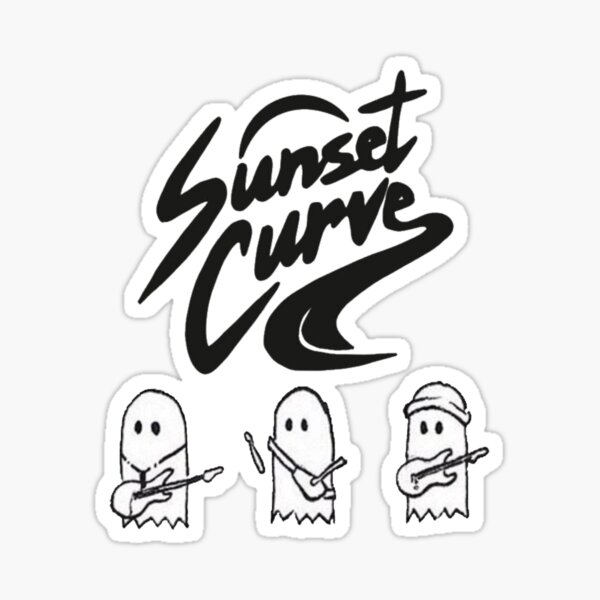 "Sunset Curve Band Logo and Ghosts" Sticker for Sale by tracynguyen23 ...