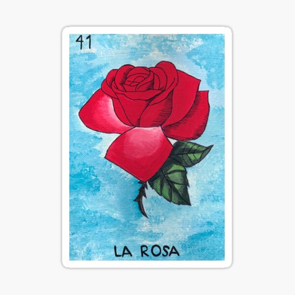 Pegatina «lotería mexicana tarjeta la rosa» de meliskye | Redbubble