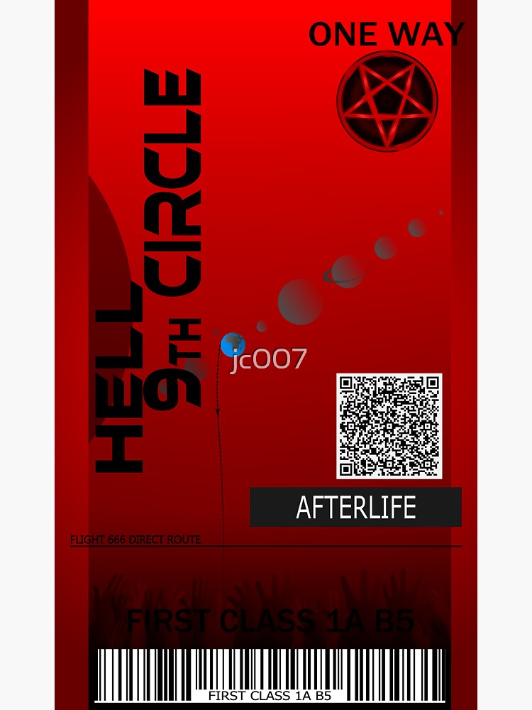 "Hell ticket - 9th circle" Sticker by jc007 | Redbubble