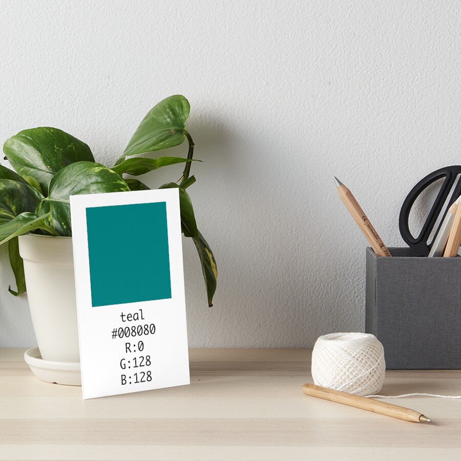 "Teal Hex and RGB Code " Art Board Print by Number3art | Redbubble