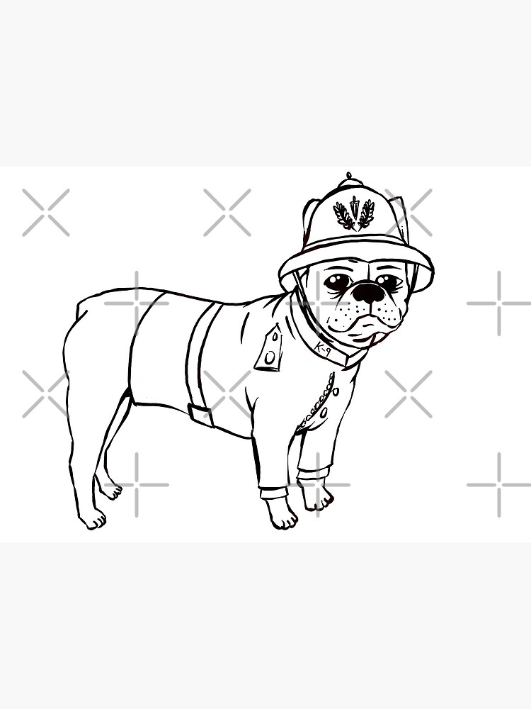 "French Bulldog Police Dog (K9) - Outline" Photographic Print by Liddle ...