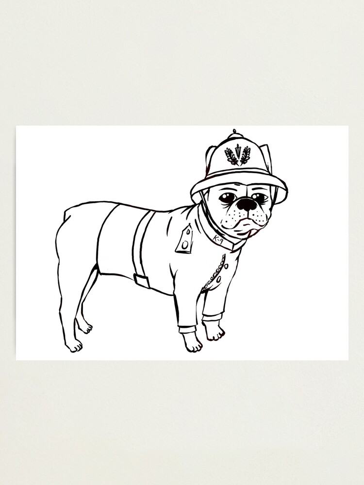 "French Bulldog Police Dog (K9) - Outline" Photographic Print by Liddle ...
