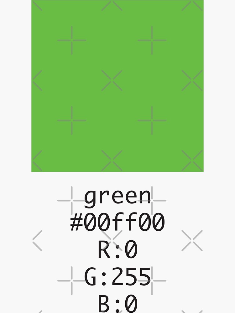 Pegatina «Código RGB y hexagonal verde» de Number3art | Redbubble