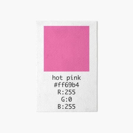 "Hot Pink Hex and RGB Code " Art Board Print by Number3art | Redbubble