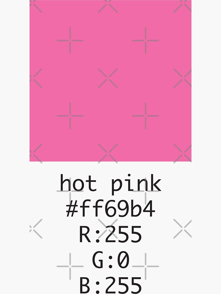 "Hot Pink Hex and RGB Code " Sticker by Number3art | Redbubble
