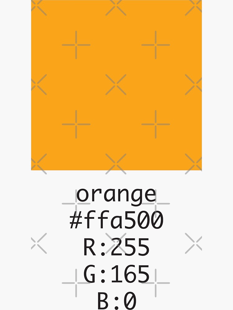 "Orange Hex and RGB Code " Sticker for Sale by Number3art | Redbubble