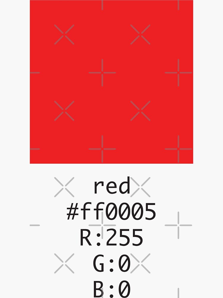 "Red Hex and RGB Code " Sticker for Sale by Number3art | Redbubble