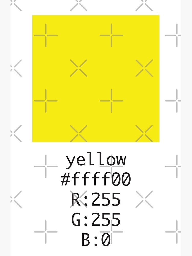 "Yellow Hex and RGB Code " Poster for Sale by Number3art | Redbubble