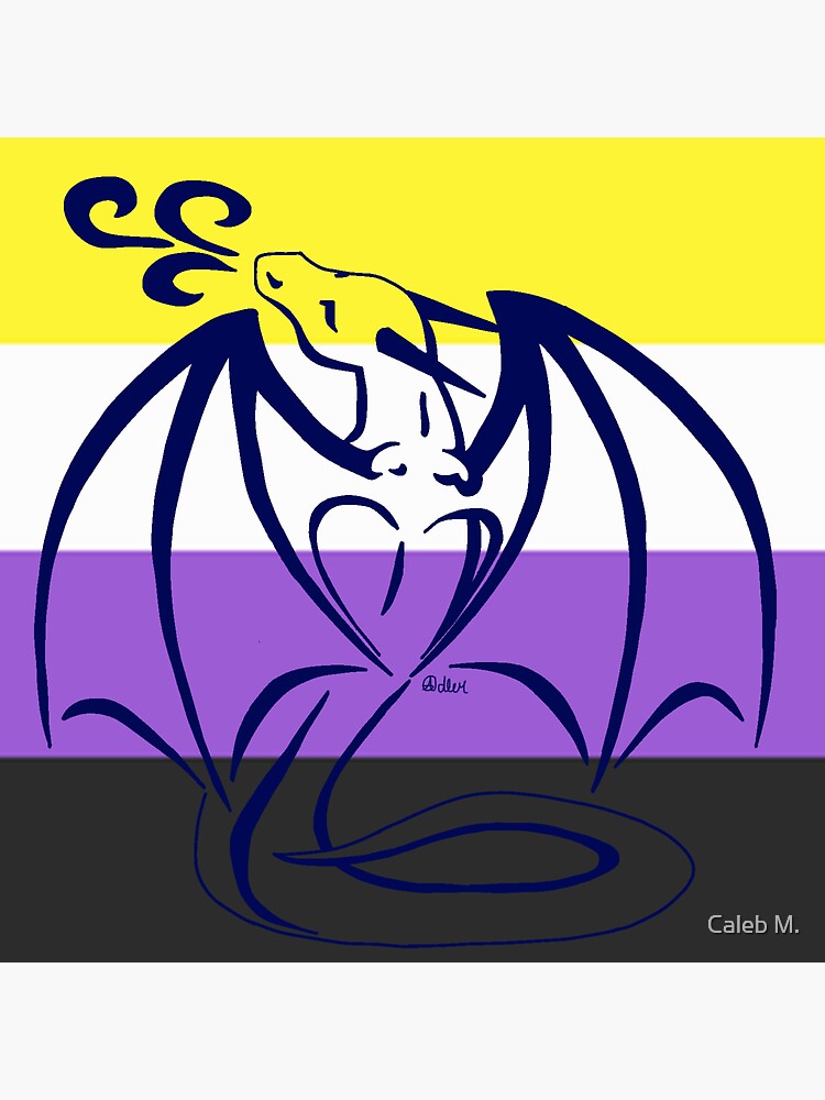 "Nonbinary Pride Dragon" Sticker by JaceAdlerArt | Redbubble