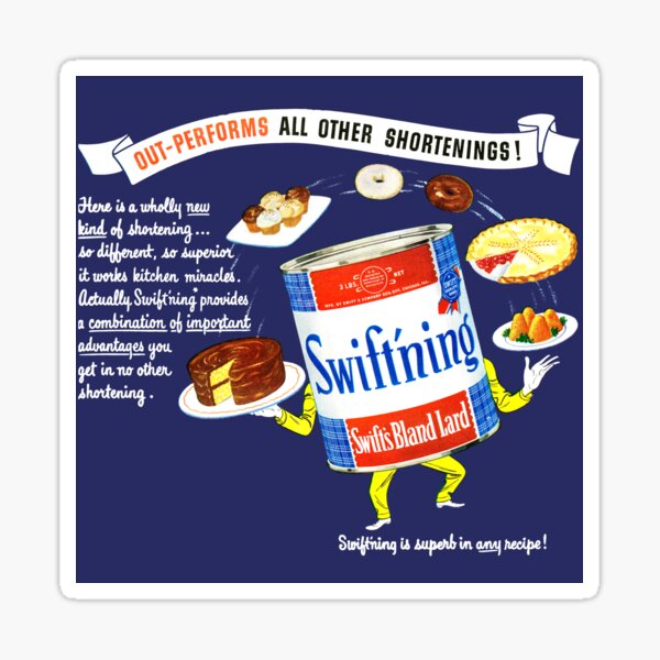 "SWIFT'S BLAND LARD - ADVERT" Sticker for Sale by ThrowbackAds | Redbubble