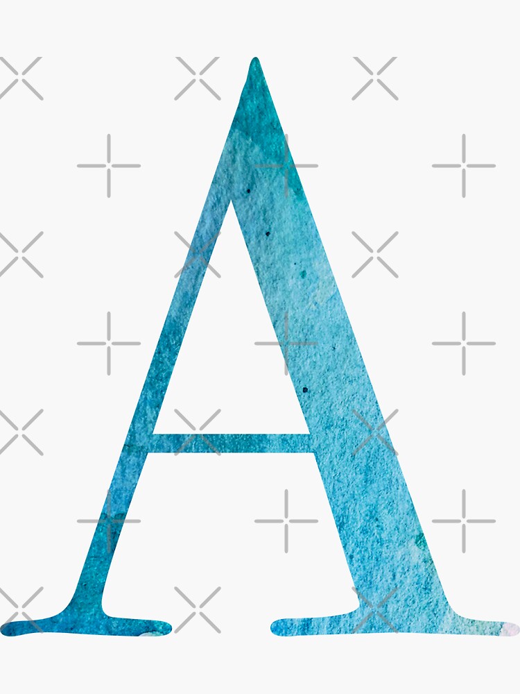 "Letter A-blue watercolor design" Sticker for Sale by Ajaiumesh | Redbubble