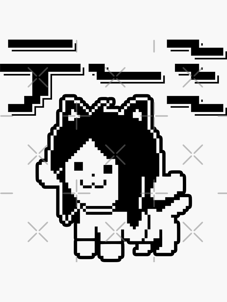 "Japanese Temmie" Sticker by LittleChelsea | Redbubble
