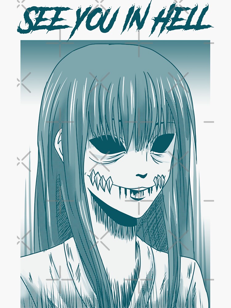 "Anime Horror Death Girl" Sticker by MyFreakyWorld | Redbubble