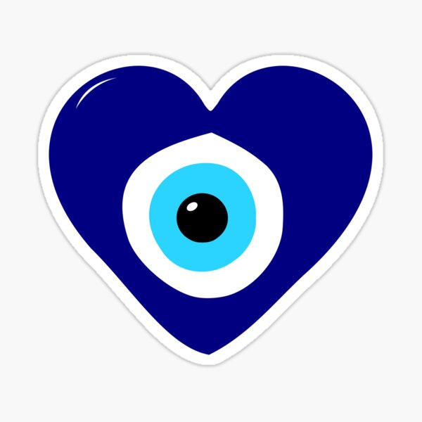 "Nazar evil eyes pearl heart / blue" Sticker for Sale by emeksedesign ...