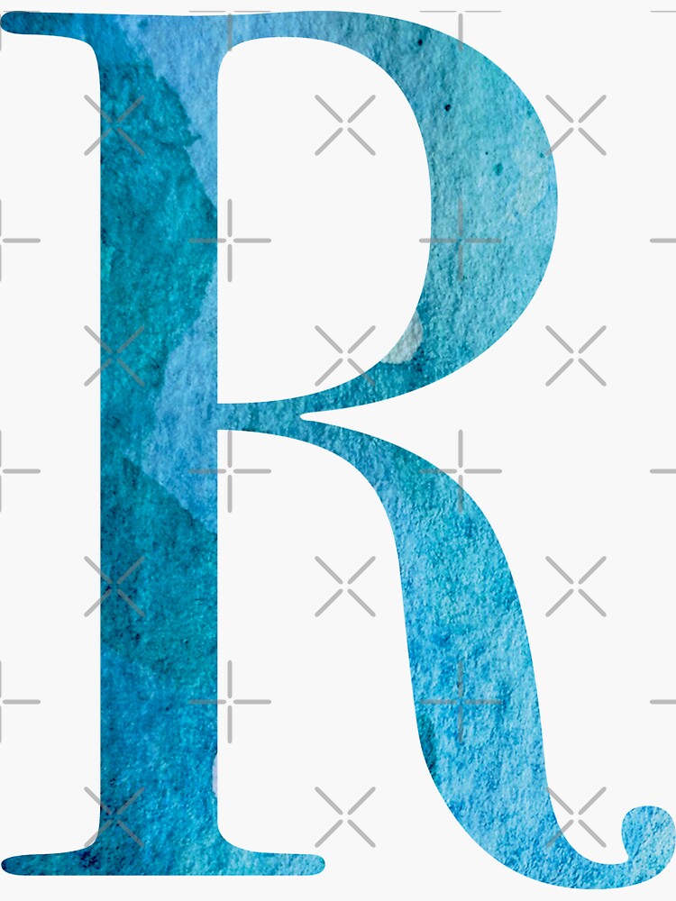 "Letter R-blue watercolor design" Sticker by Ajaiumesh | Redbubble