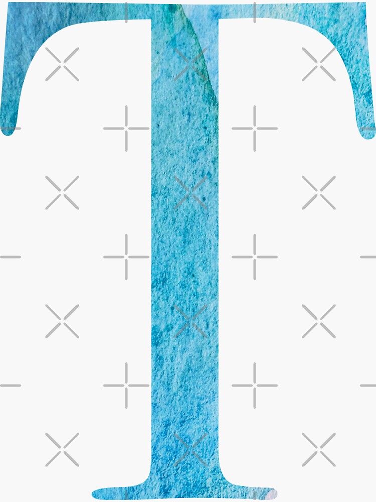 " Letter T-blue watercolor design" Sticker for Sale by Ajaiumesh ...