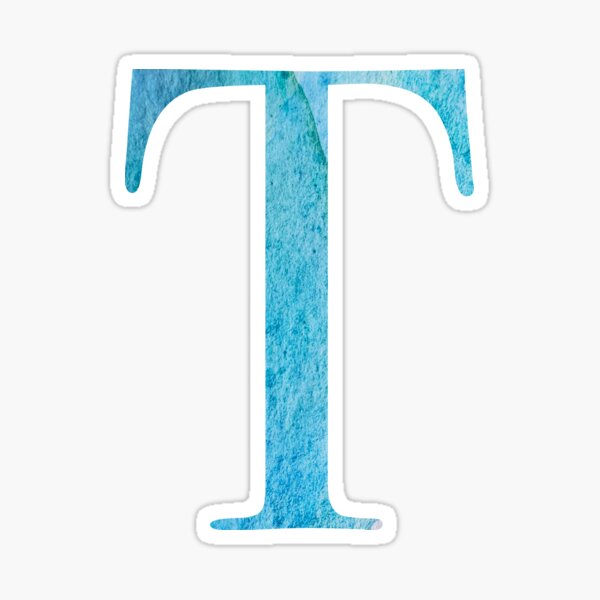" Letter T-blue watercolor design" Sticker for Sale by Ajaiumesh ...