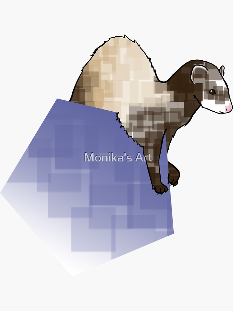 "Pixel Ferret" Sticker by CornyMistick | Redbubble