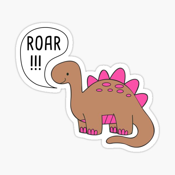 "dinosaur roar girl" Sticker by Catcrea | Redbubble