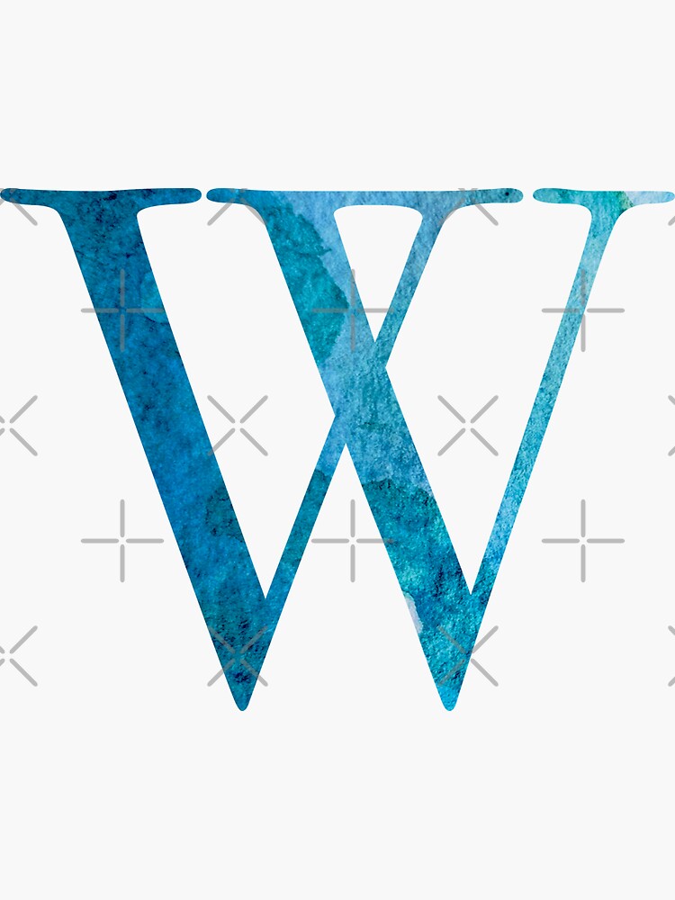 Pegatina « Diseño de acuarela letra W-azul» de Ajaiumesh | Redbubble