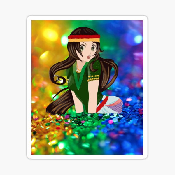 "Rainbow Glitter Girl" Sticker by MAGICLES | Redbubble