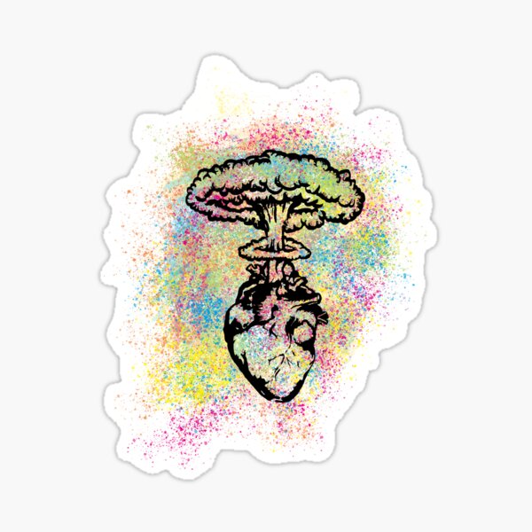 "Exploding Heart Art" Sticker for Sale by HornyPuschel | Redbubble