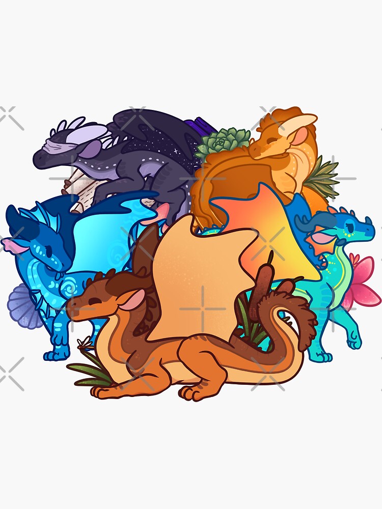 "Chibi Dragonets of Destiny" Sticker for Sale by EnchantedAnimal ...