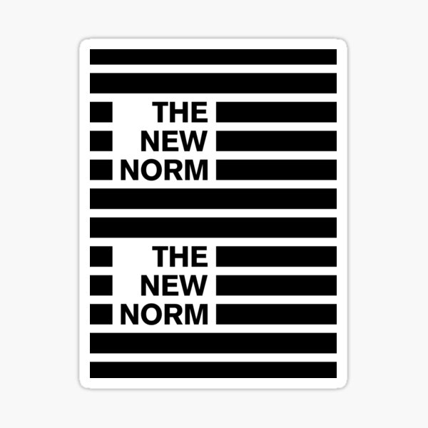 "THE NEW NORM - Black Logo Typography Repeat Pattern Design " Sticker ...