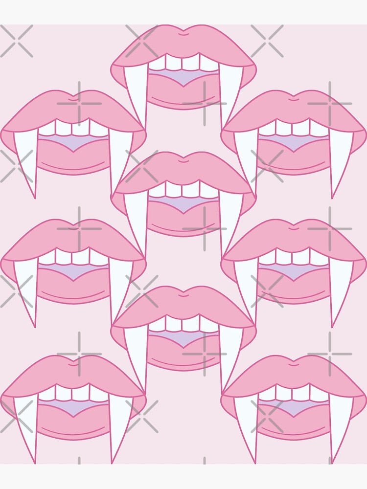 "Purple and Pink Vampire Fangs for vsco girl" Poster by narimina ...
