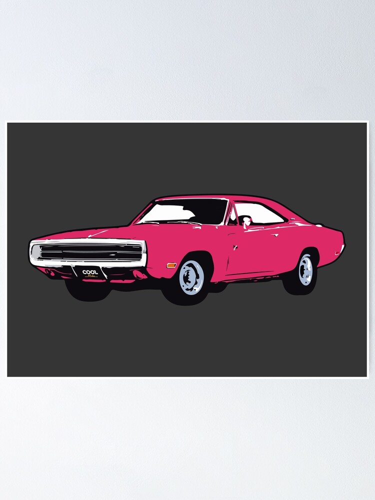 "'70 Pink Muscle Car" Poster by CoolRide | Redbubble
