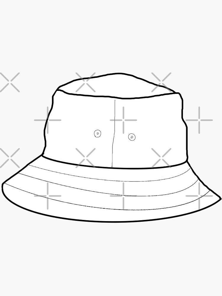 "White bucket hat" Sticker by Luckyday701 | Redbubble