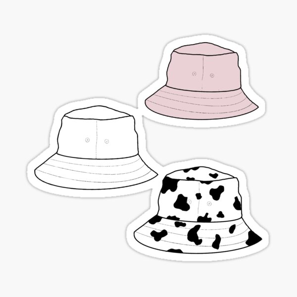 "Bucket hat sticker pack" Sticker by Luckyday701 | Redbubble