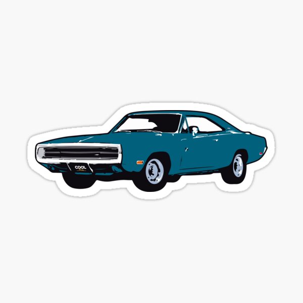 "'70 Blue Muscle Car" Sticker for Sale by CoolRide | Redbubble
