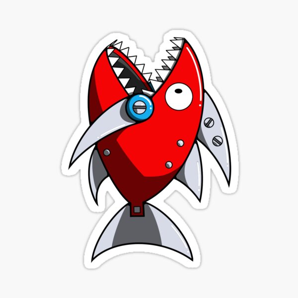 "Sonic 1 Badnik - Chopper" Sticker by James-Walsh | Redbubble