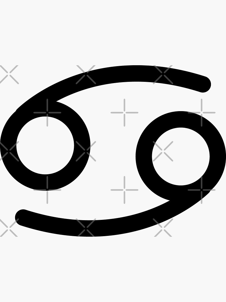 "Cancer Star Sign - Black" Sticker for Sale by WizzlesEmporium | Redbubble