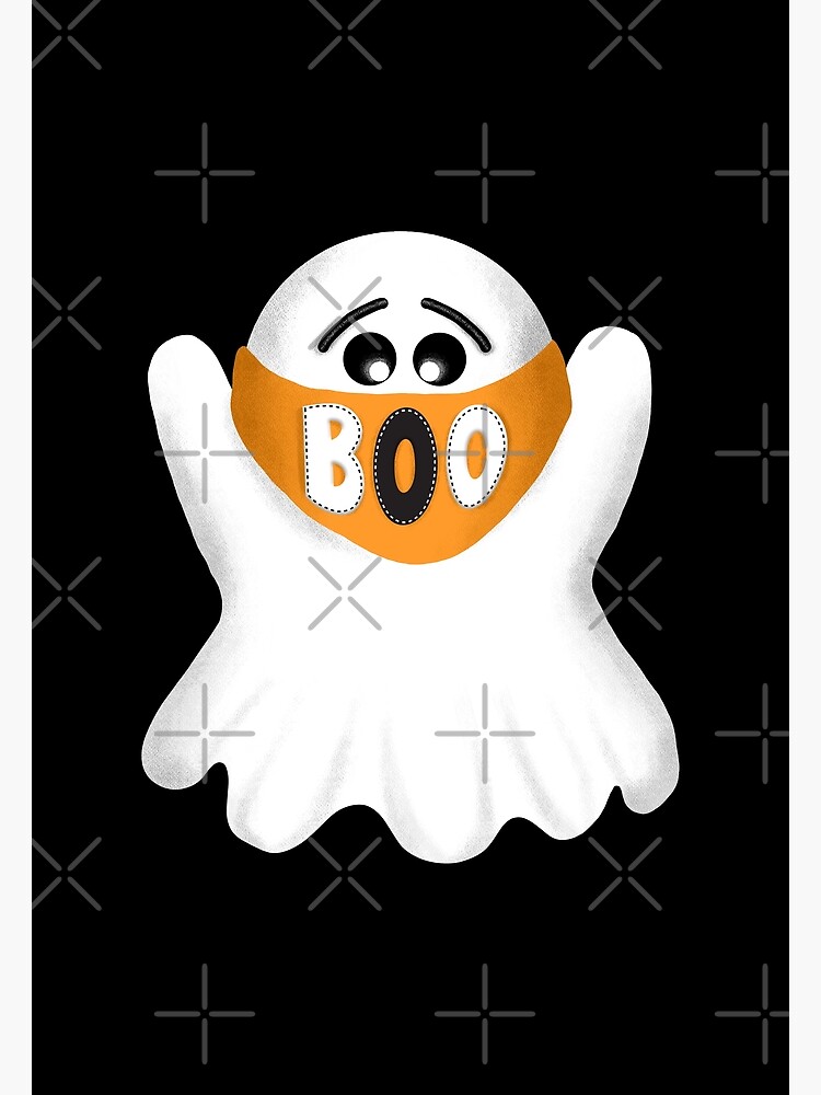 "BOO - Ghost Wearing a Face Mask" Poster by VicEllisArt | Redbubble